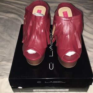 C Label | Shoes | Wine Fringed Platform Clogs | Poshmark